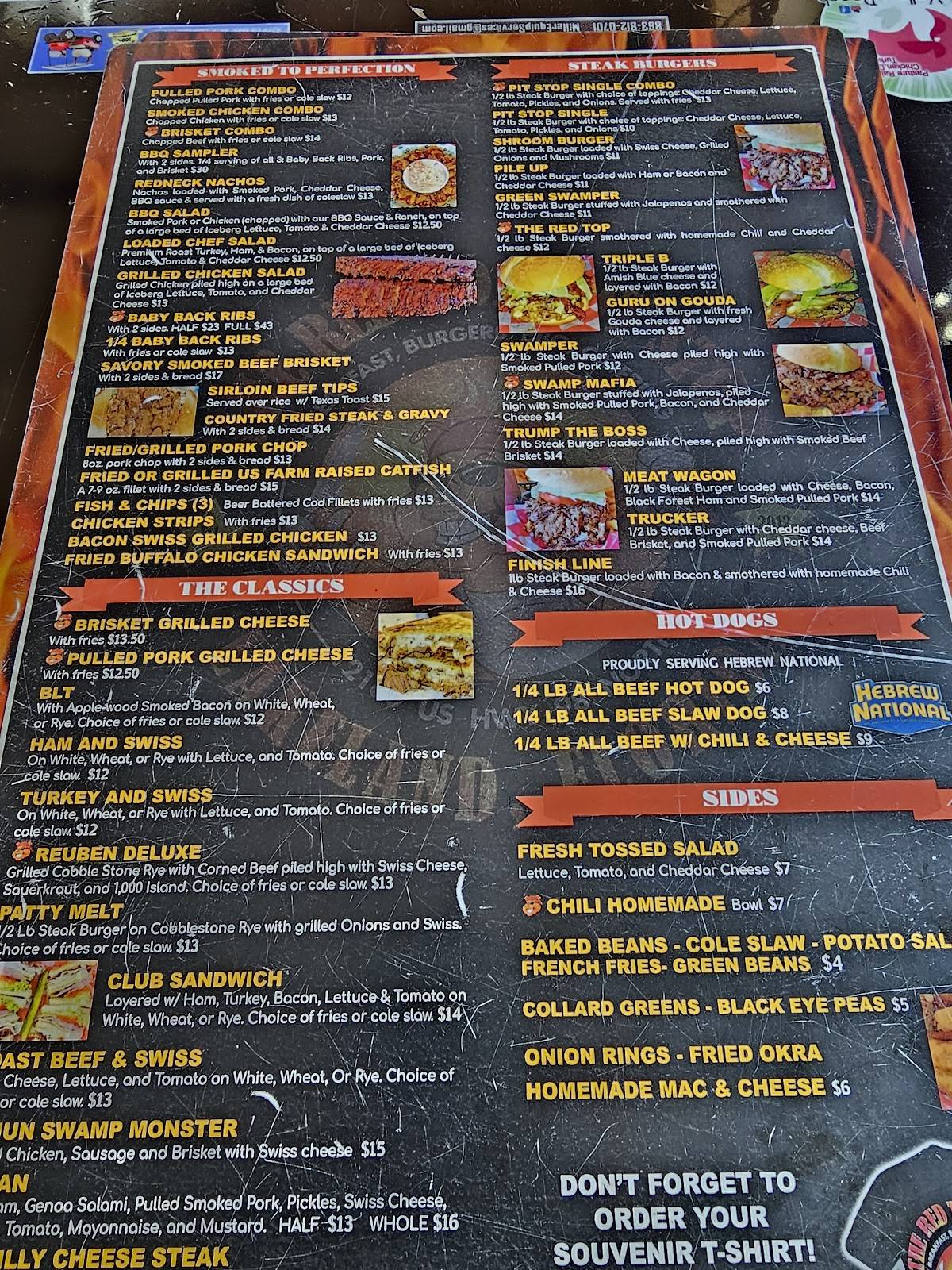 Menu at The Red Top Pit Stop BBQ, Lakeland, US Hwy 98 N