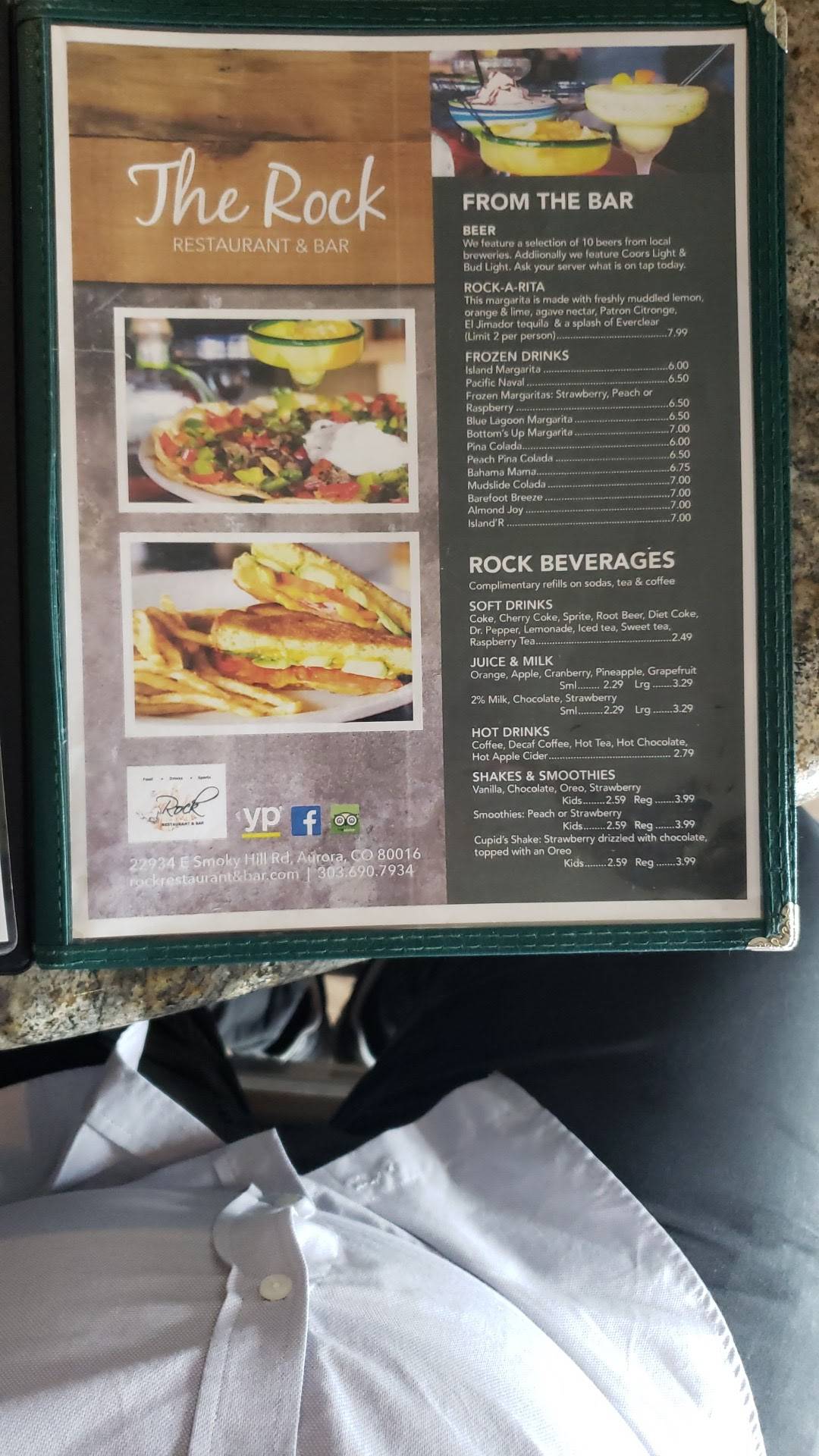 Menu at The Rock Restaurant and Bar, Aurora, E Smoky Hill Rd