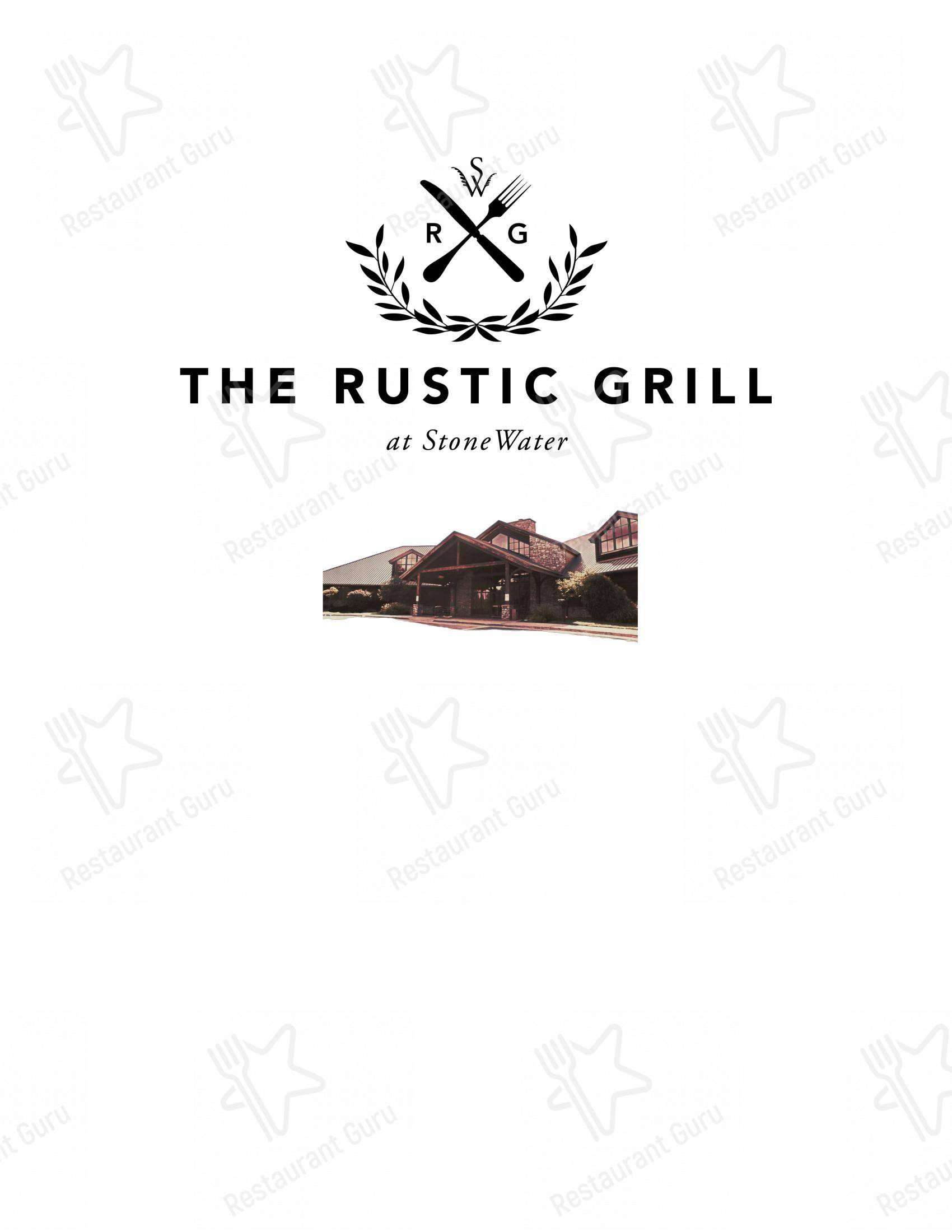 Menu at The Rustic Grill at StoneWater pub & bar, Highland Heights