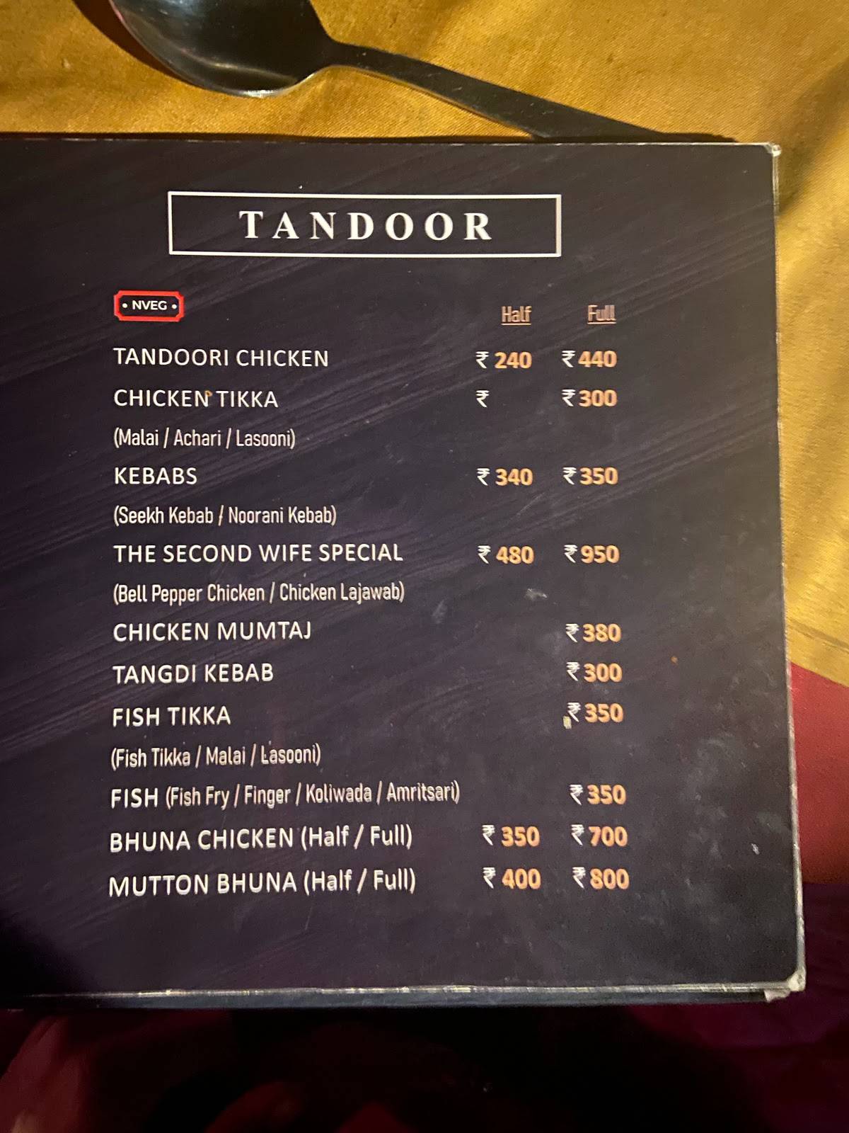 Menu at The Second Wife Restaurant, Nagpur
