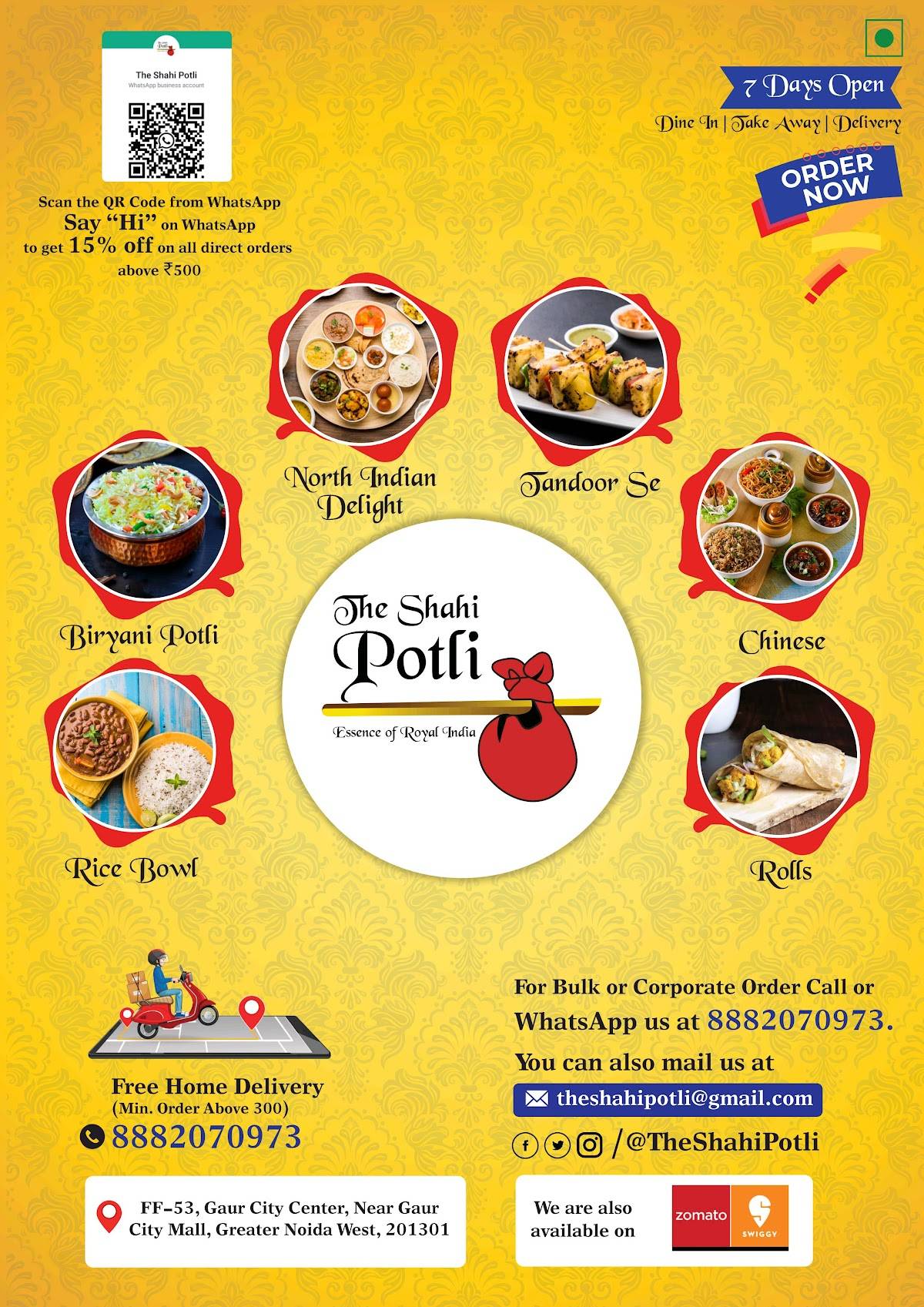 Menu at The Shahi Potli, Noida