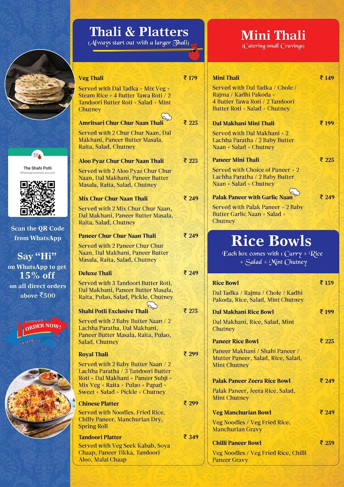 Menu at The Shahi Potli, Noida