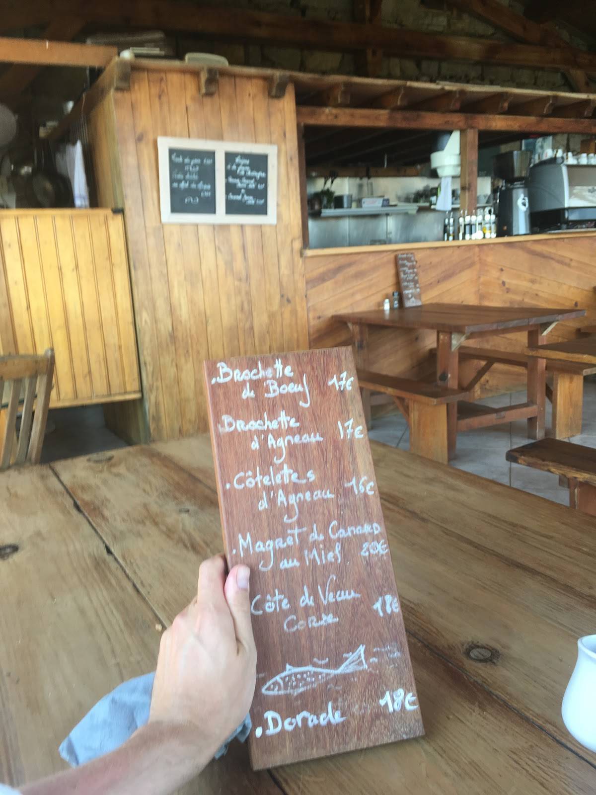 Menu au La Bergerie d'Acciola restaurant, Sartène