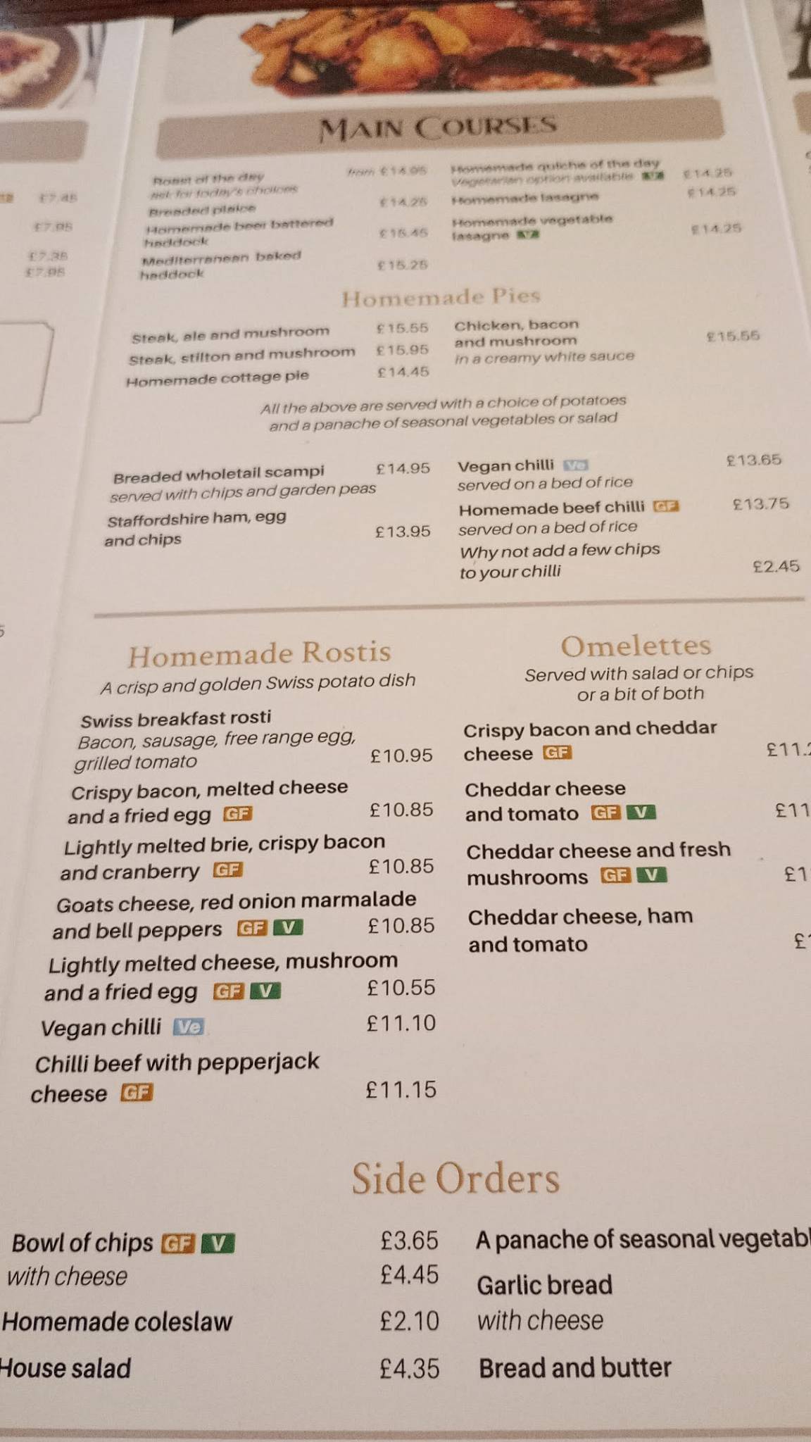 Menu at The Soup Kitchen restaurant, Stafford