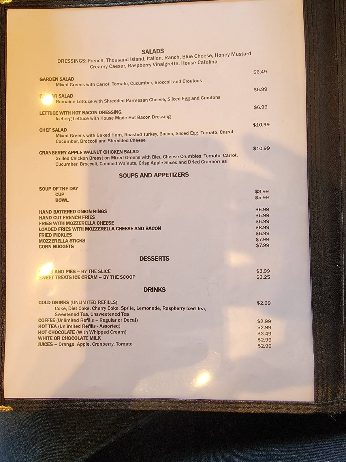 Menu at The Special Place restaurant, Elizabethville