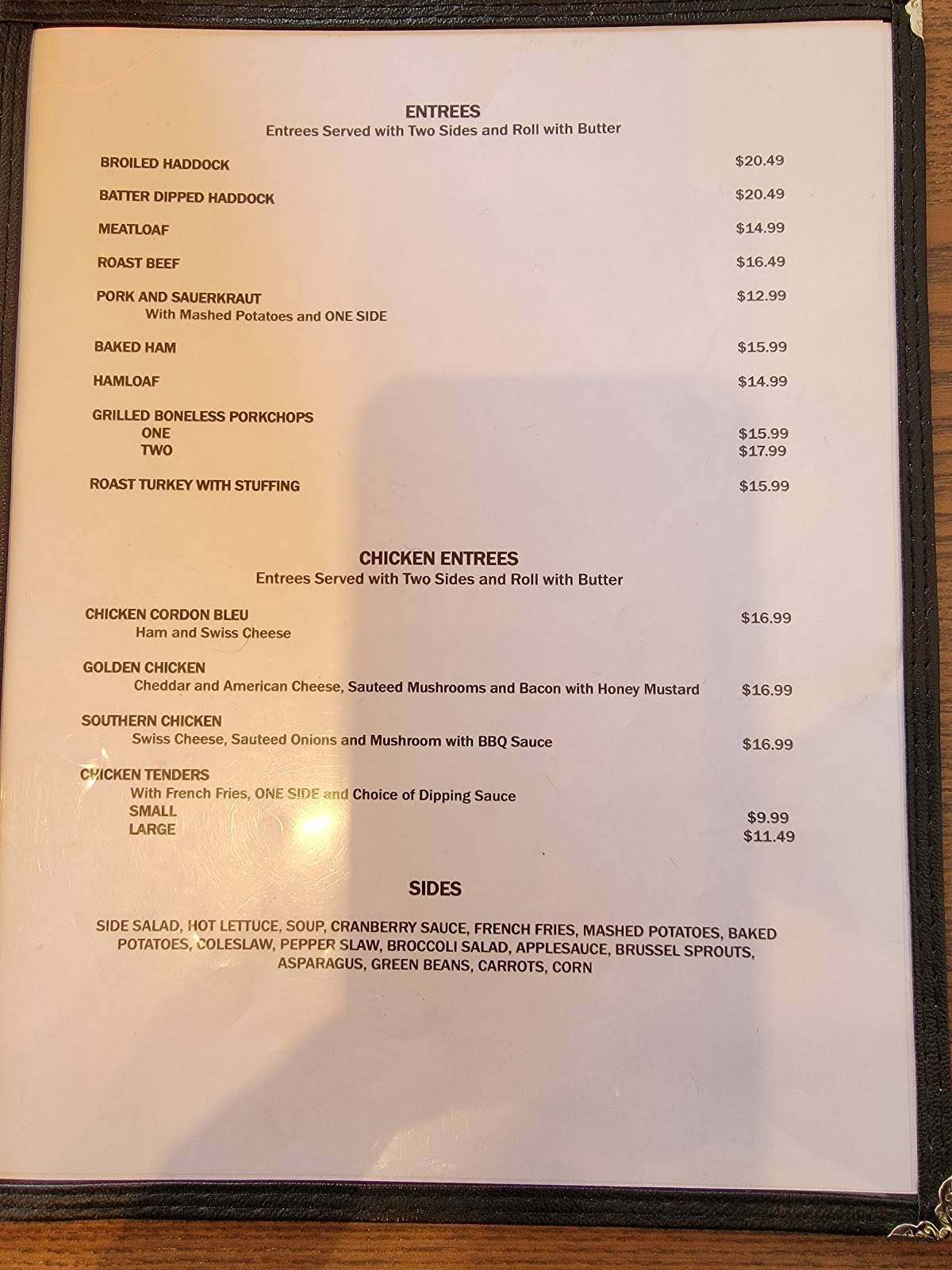 Menu at The Special Place restaurant, Elizabethville