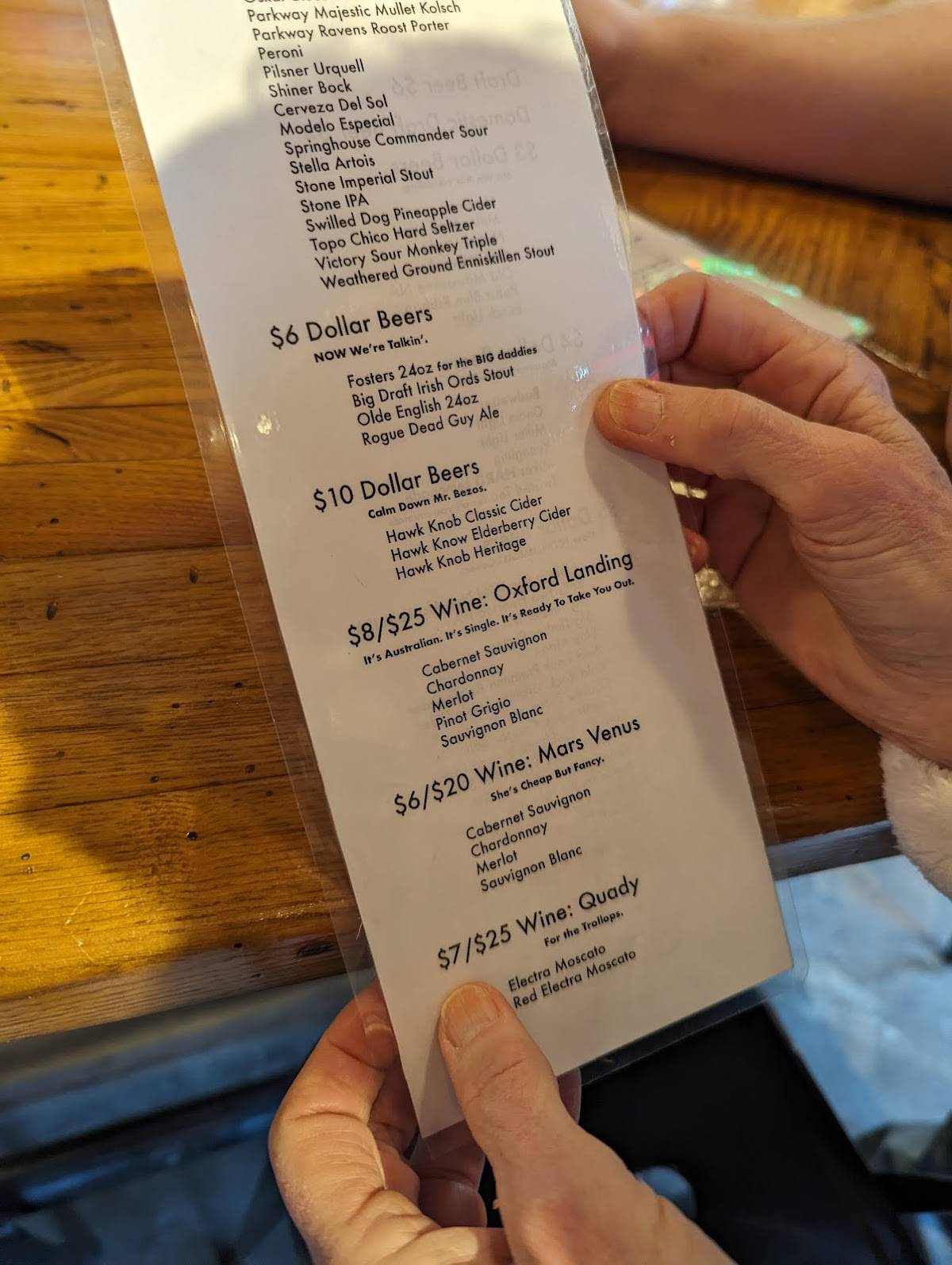 Menu at The Sportsman Tavern pub & bar, Ronceverte