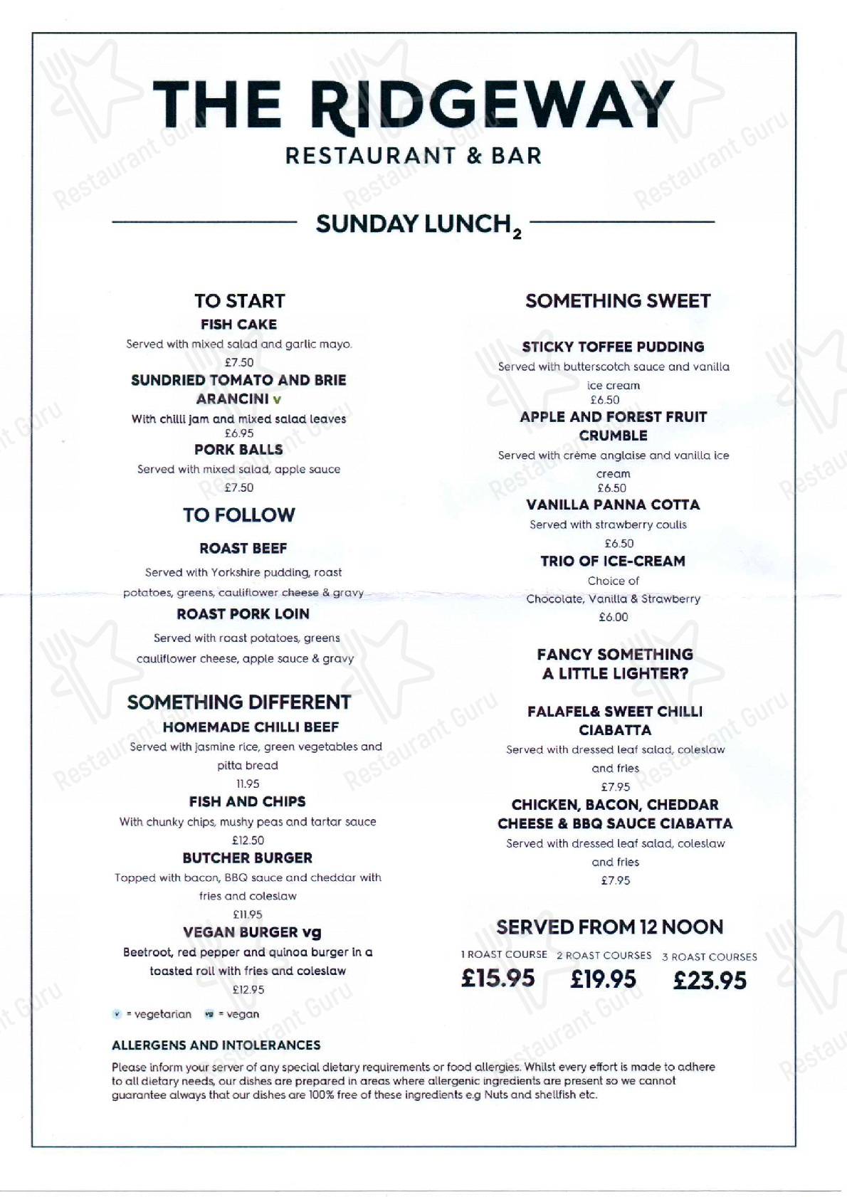 Menu at The Springs Resort & Golf Club, Wallingford