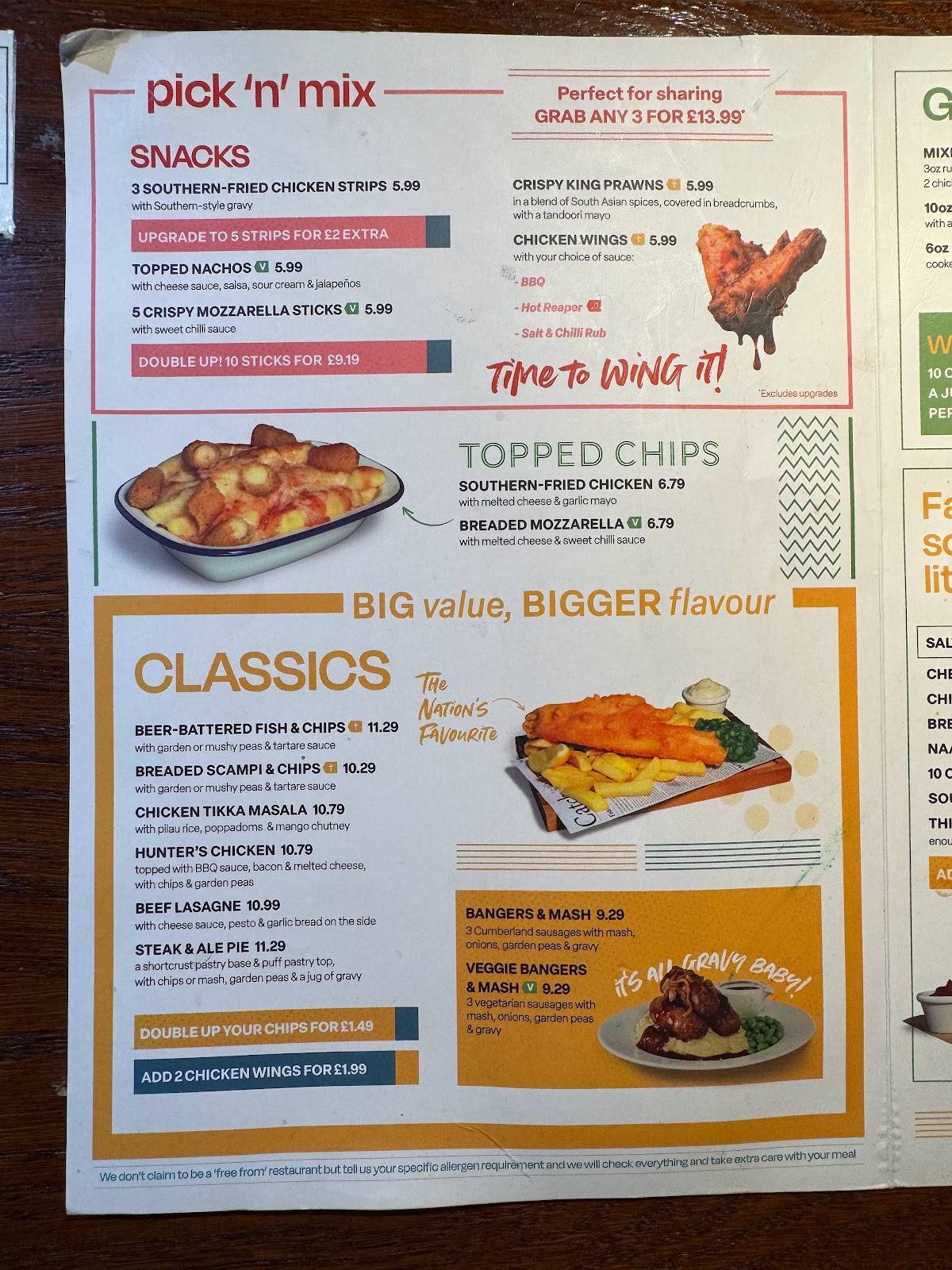 Menu at The Star pub & bar, Mansfield, Warsop Rd