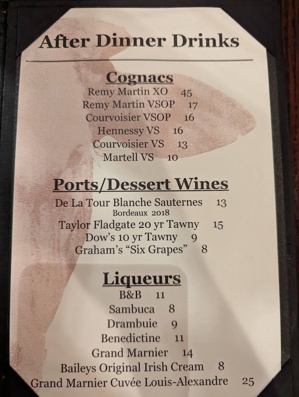 Menu at The Stockyards Steakhouse, Phoenix