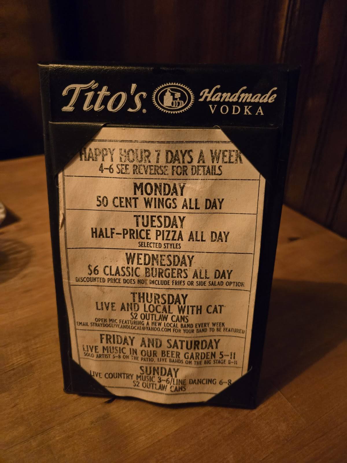 Menu at The Stray Dog Tavern pub & bar, Skippack