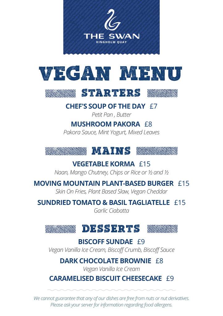 Menu at The Swan - Kingholm Quay pub & bar, Dumfries