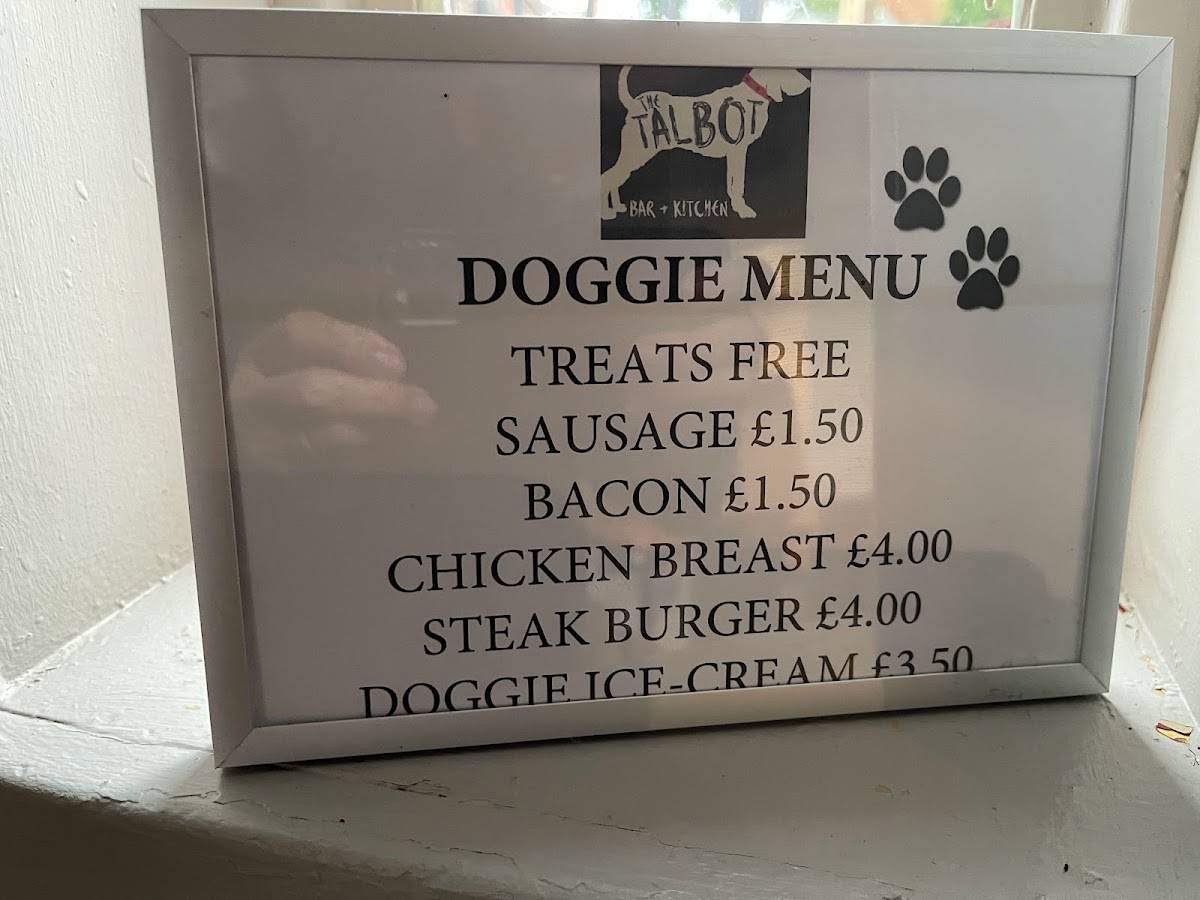 Menu at The Talbot at Belbroughton pub & bar, Stourbridge, Hartle Ln