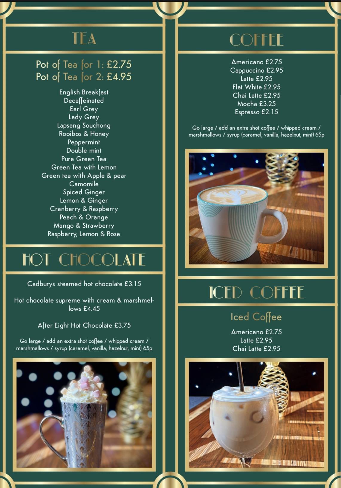 Menu at The Tea Bar, Basingstoke, 9 London Rd