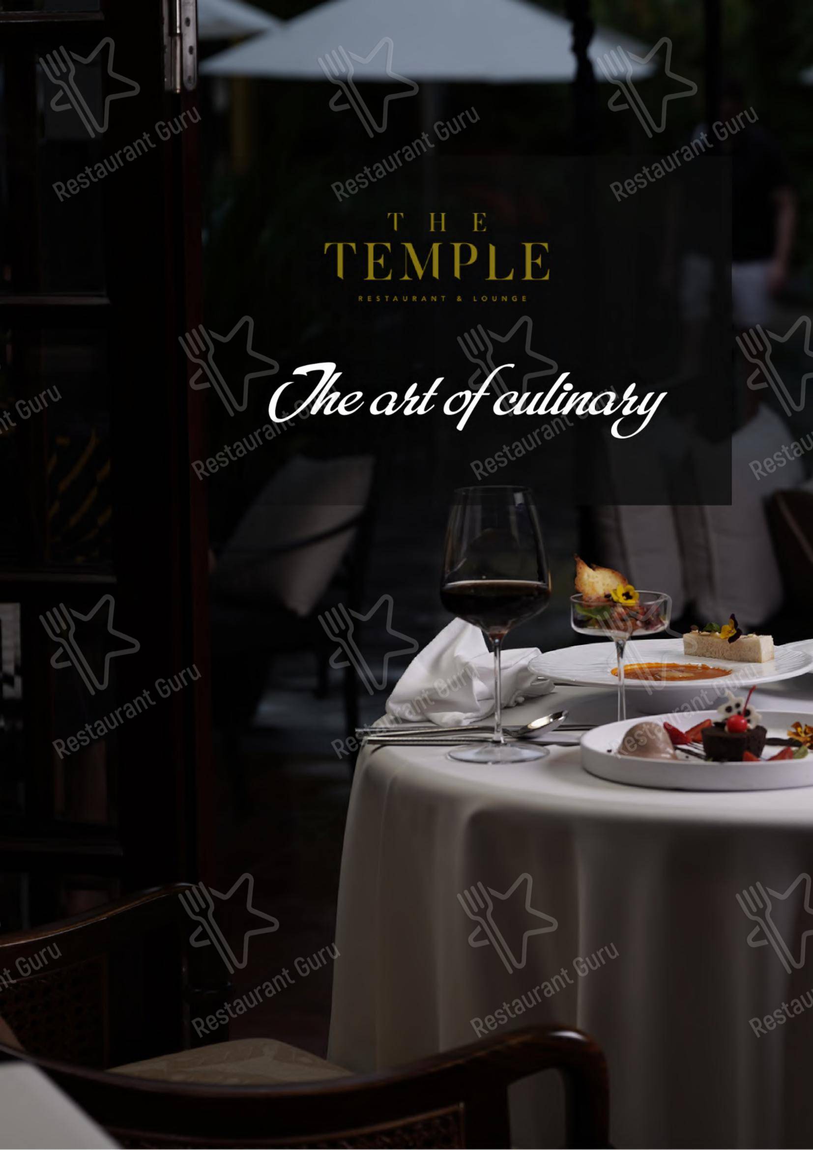 Carta de The Temple Restaurant & Lounge, tp. Hội An