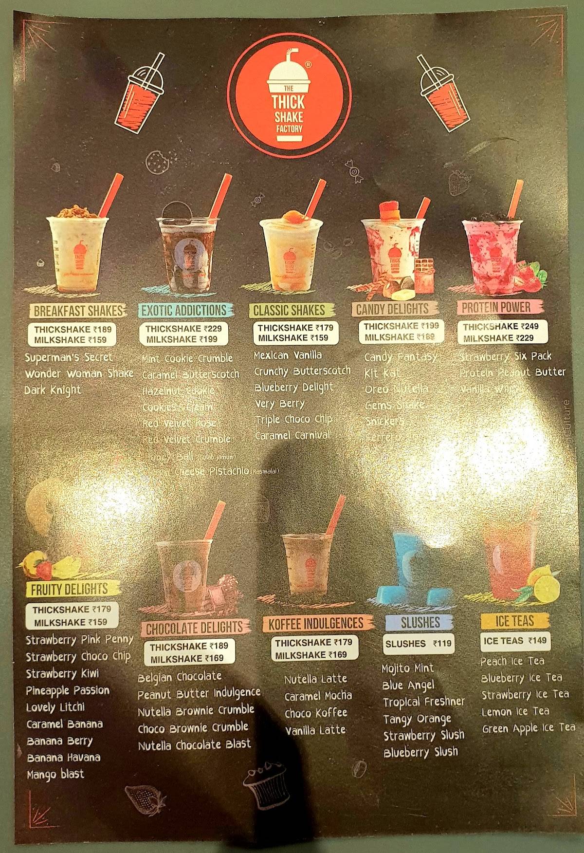 Menu at The Thickshake Factory, Gaur City Mall, Greater Noida