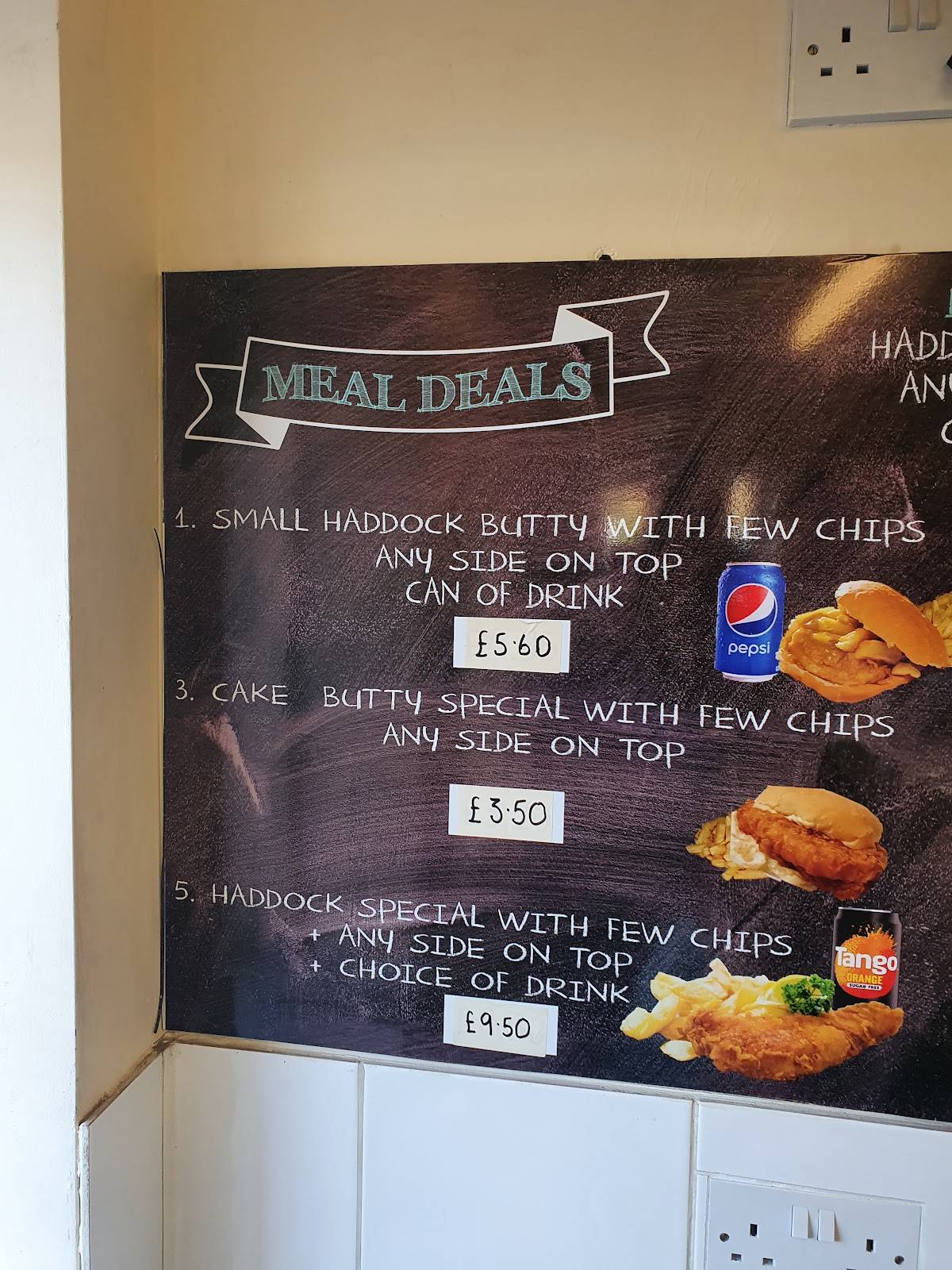 Menu at The Trawler fast food, Bradford