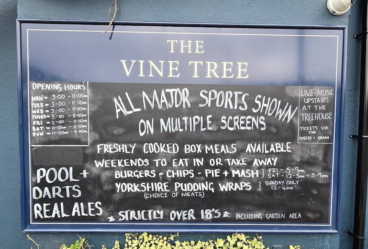Menu at The Vine Tree & The Tree House pub & bar, Frome