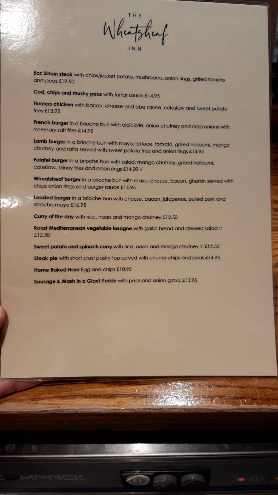 Menu at The Wheatsheaf Inn at Thurcaston pub & bar, Leicester, 203 ...