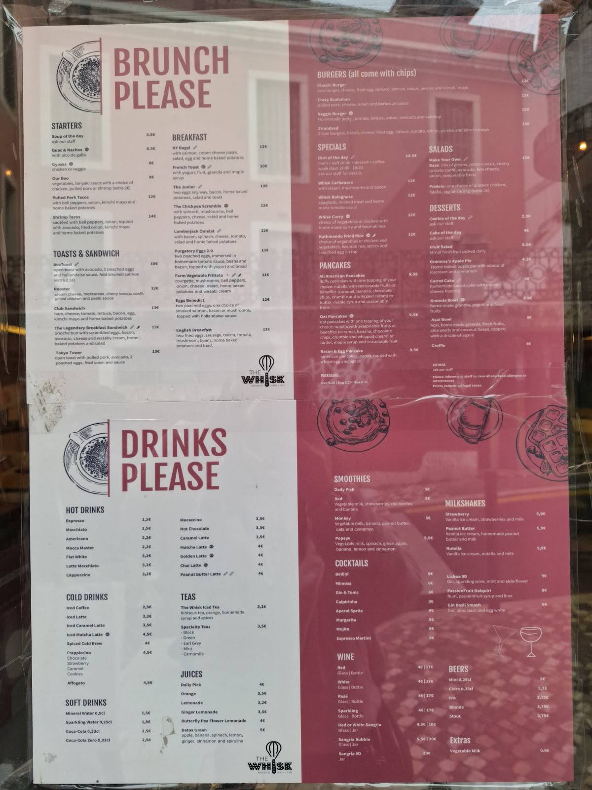 Menu em The Whisk Cafe, Lisboa