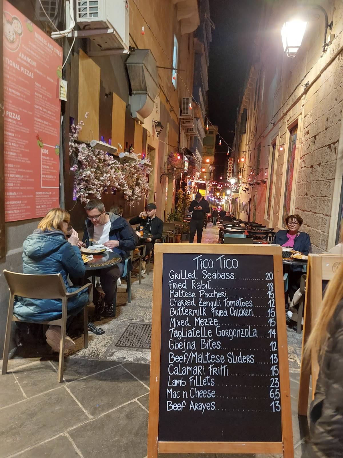 Menu at Tico Tico restaurant, Valletta