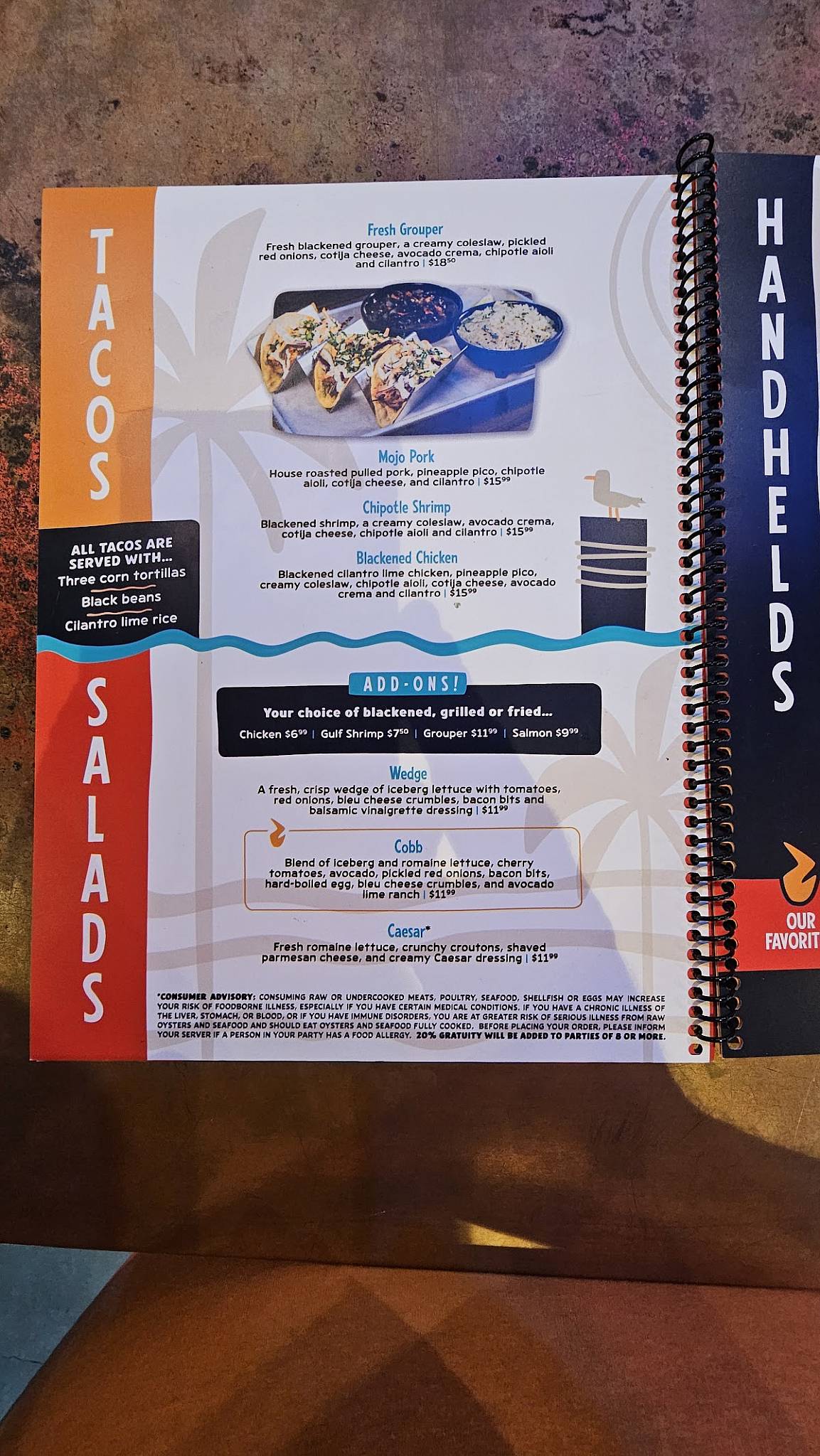 Menu at Tiki Docks Riverview pub & bar, Riverview