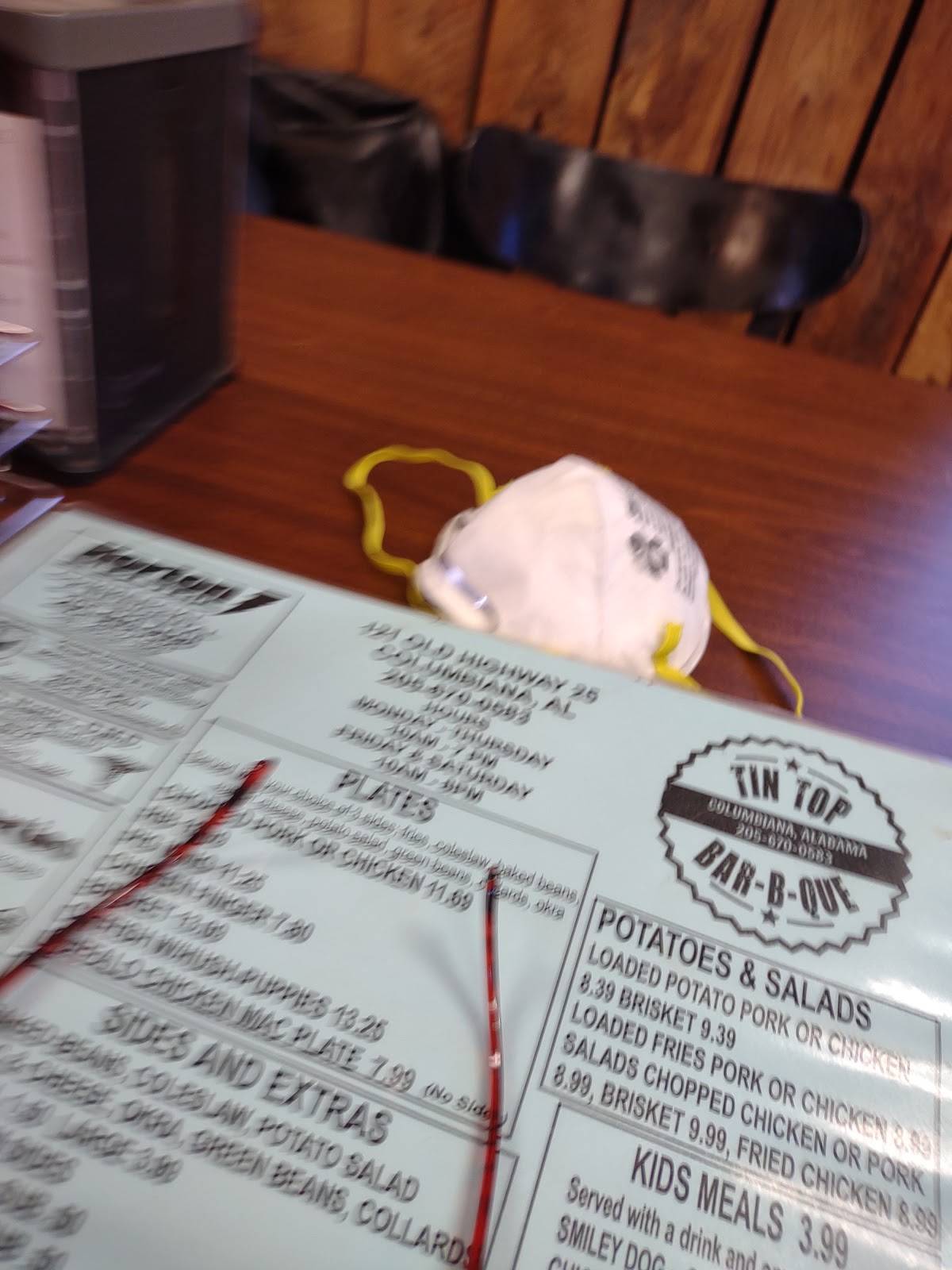 Menu at Tin Top Bar-B-Que 2, Columbiana