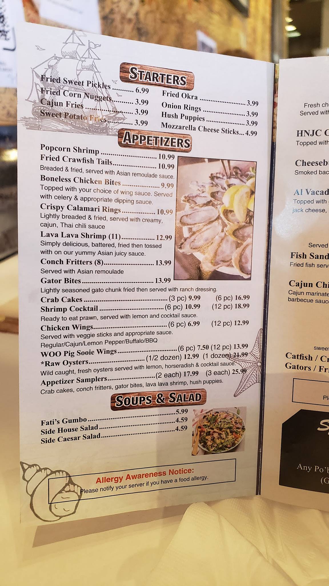 Menu at The Saucy Crab pub & bar, Tinley Park