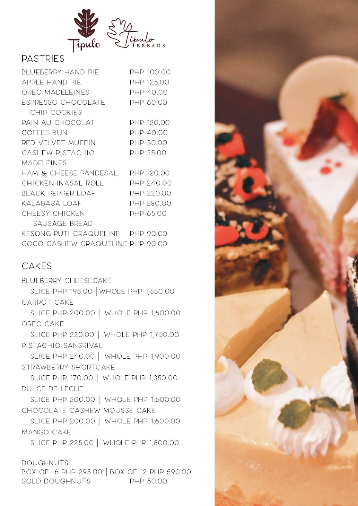 Menu at Tipulo restaurant, Antipolo