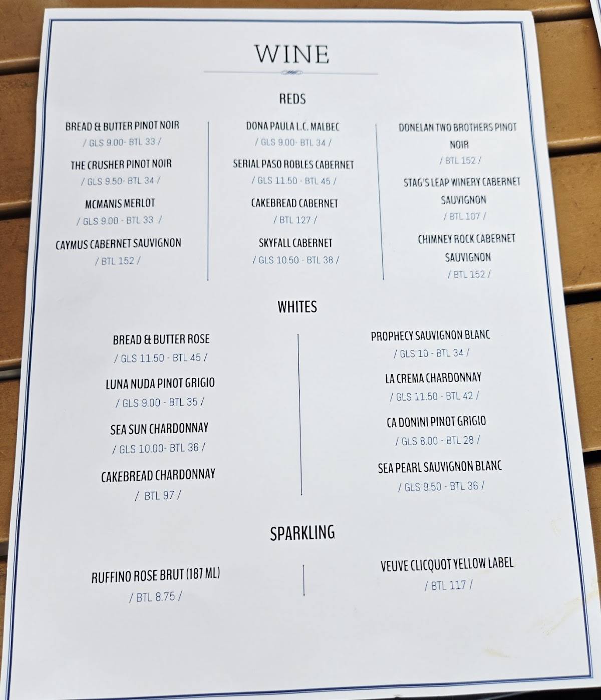 Menu at Top of the Rock Restaurant and Brewery, Kimball