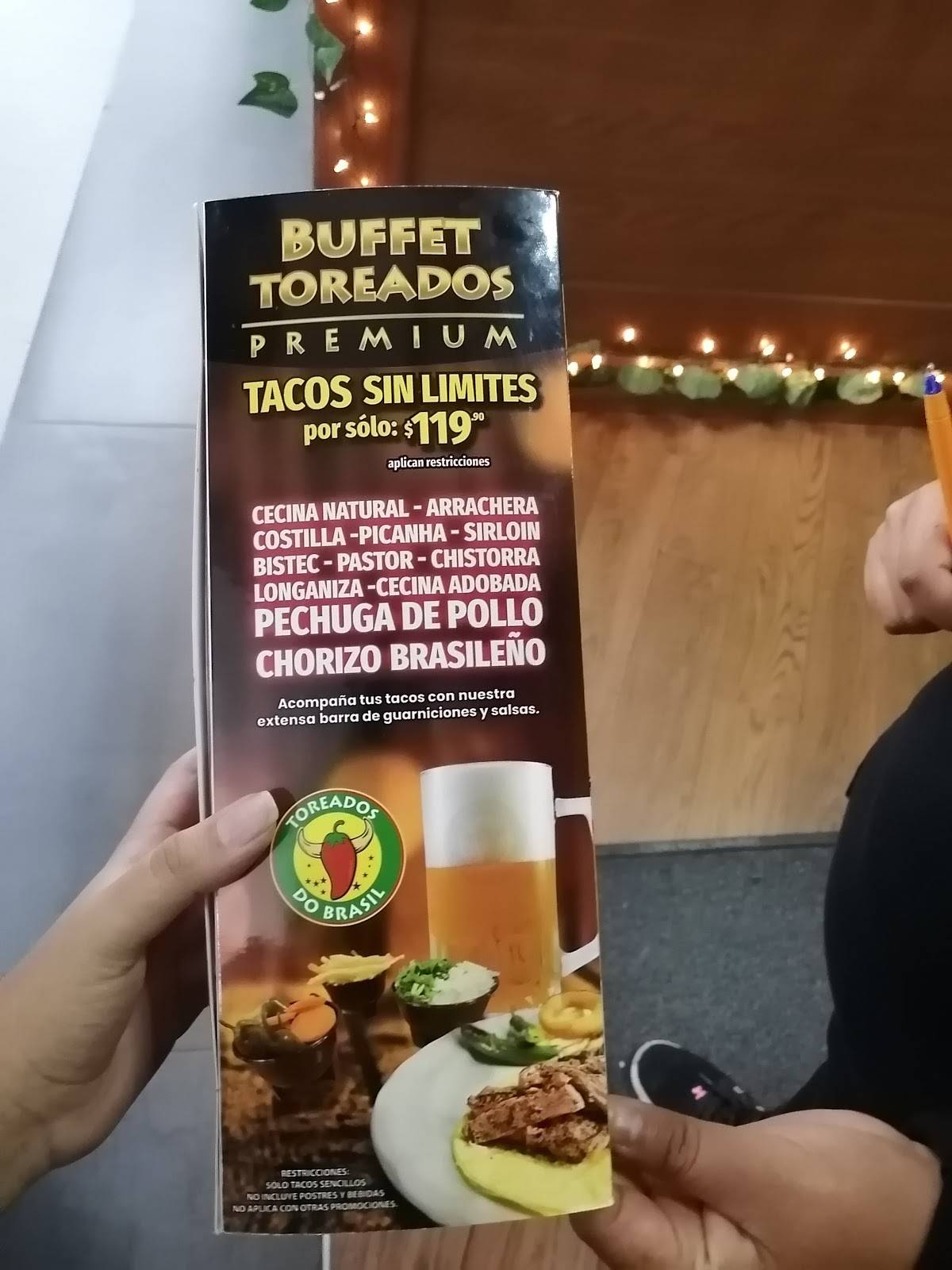 Carta del restaurante Toreados Do Brasil "Patio Toluca", Toluca del Lerdo