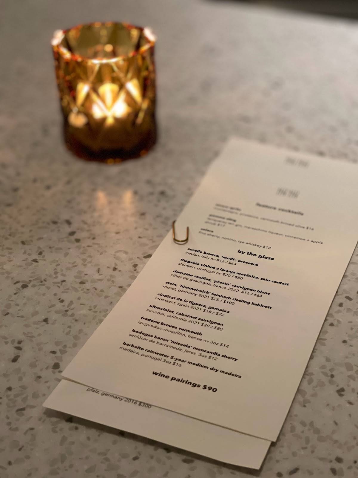 Menu at Ten Restaurant, Toronto