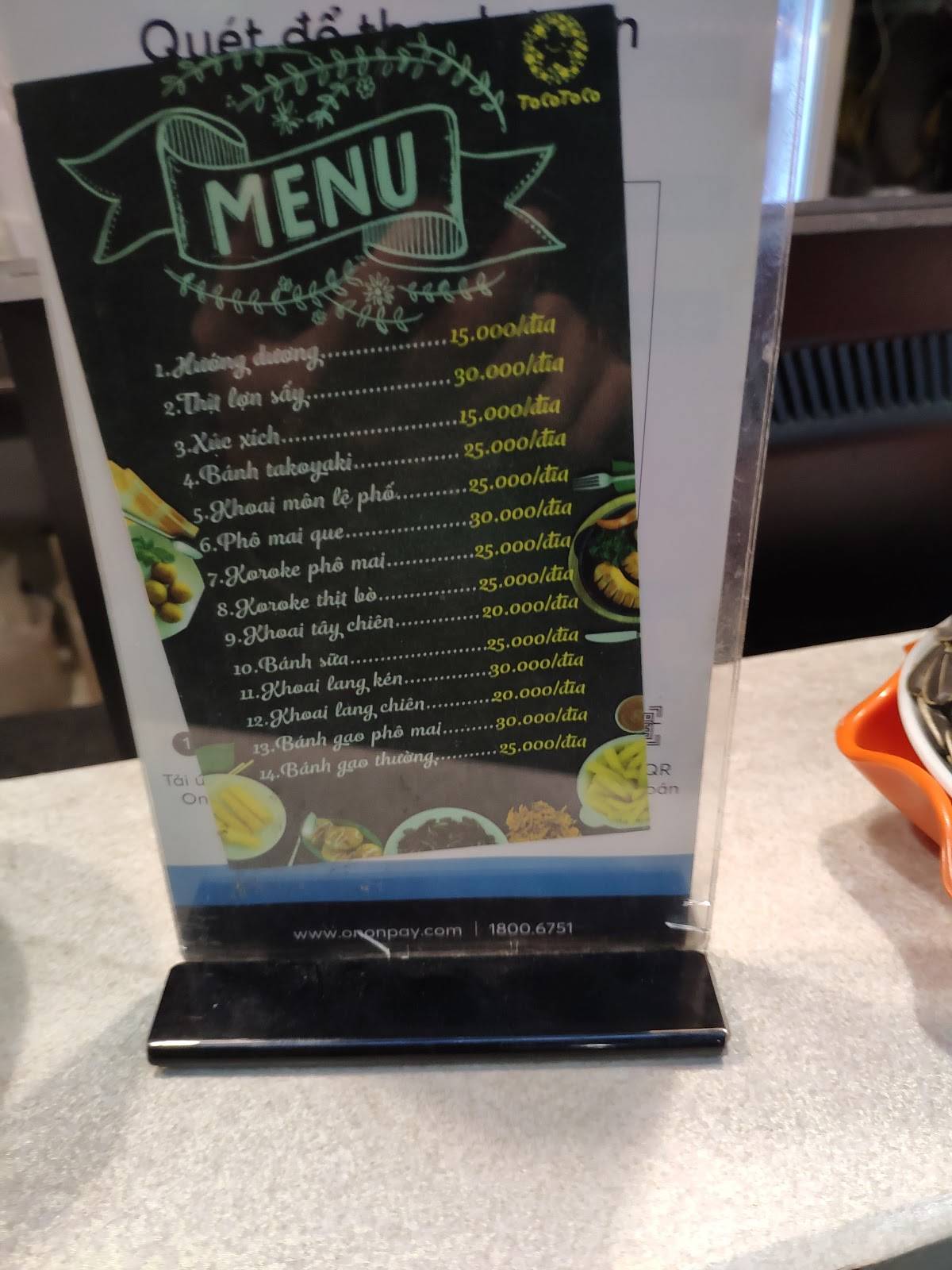 Menu at Trà Sữa ToCo ToCo, Hanoi, 8 Đ. Nguyễn Xiển