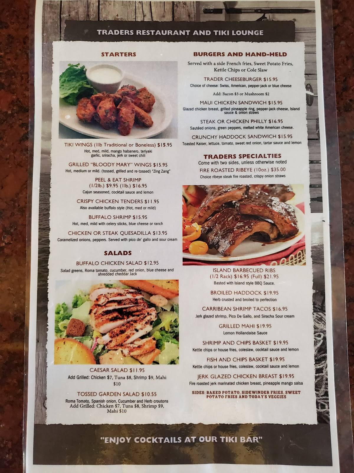 Menu at Traders Restaurant & Tiki Lounge, Daytona Beach