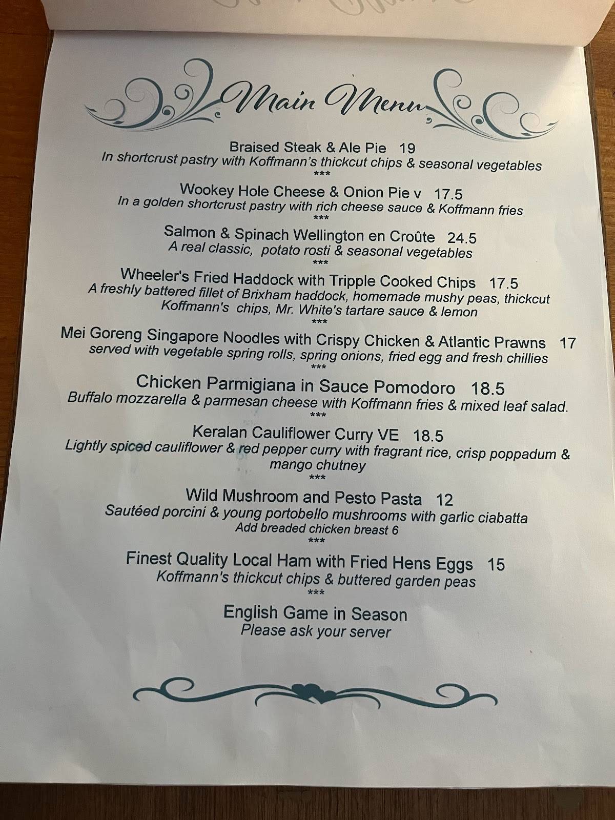 Menu at Travellers Rest pub & bar, Bristol, Pensford Hill