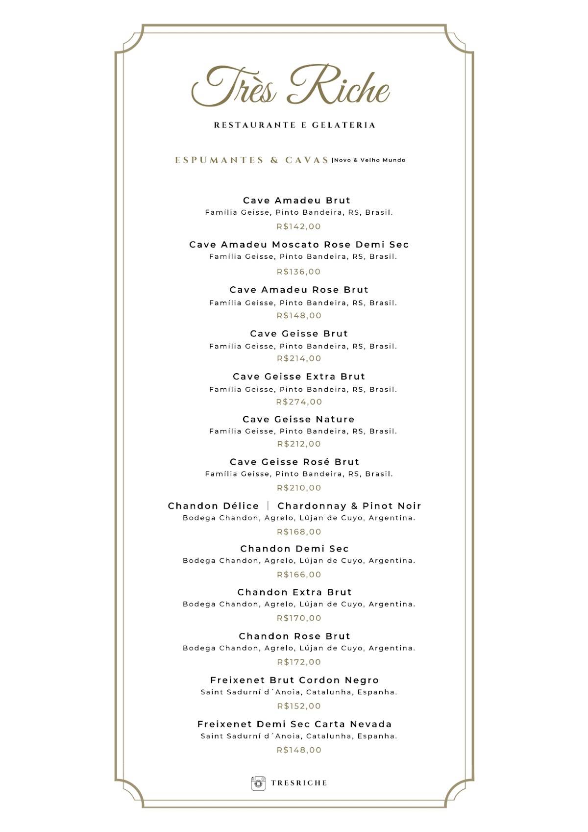 Menu em Très Riche Restaurante & Gelateria, Maringá