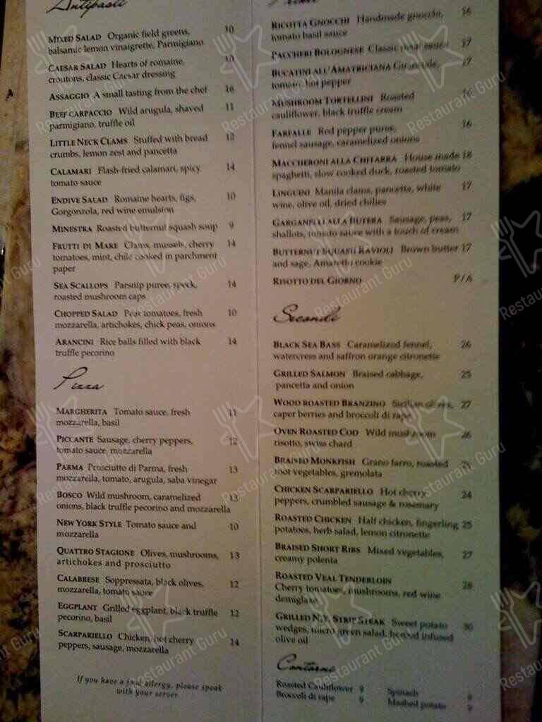 Menu at Trevi Ristorante pub & bar, Harrison