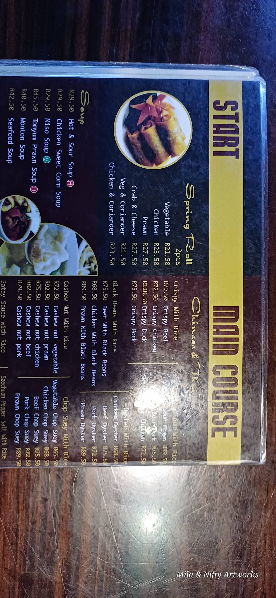 Menu at Trologos Sushi Bar, Cape Town