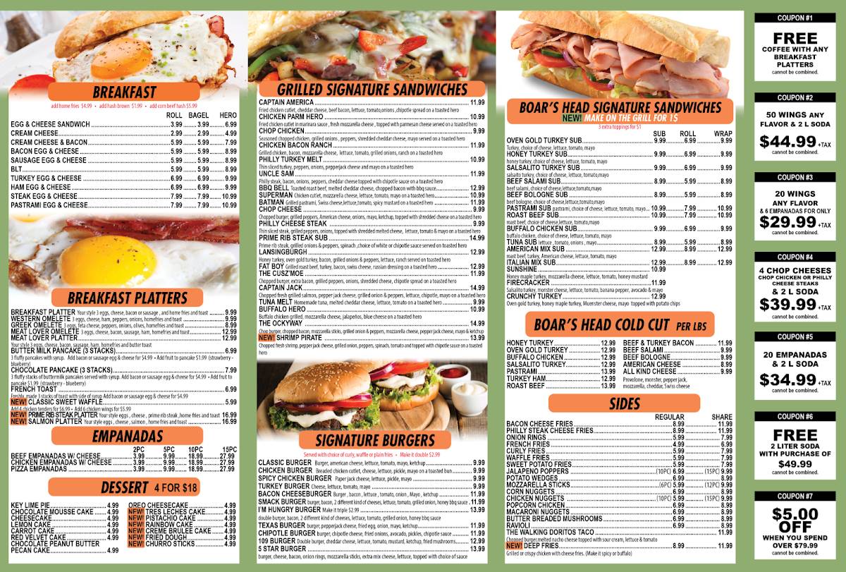 Menu at Troy Five Star Gourmet Deli & Grill restaurant, Troy