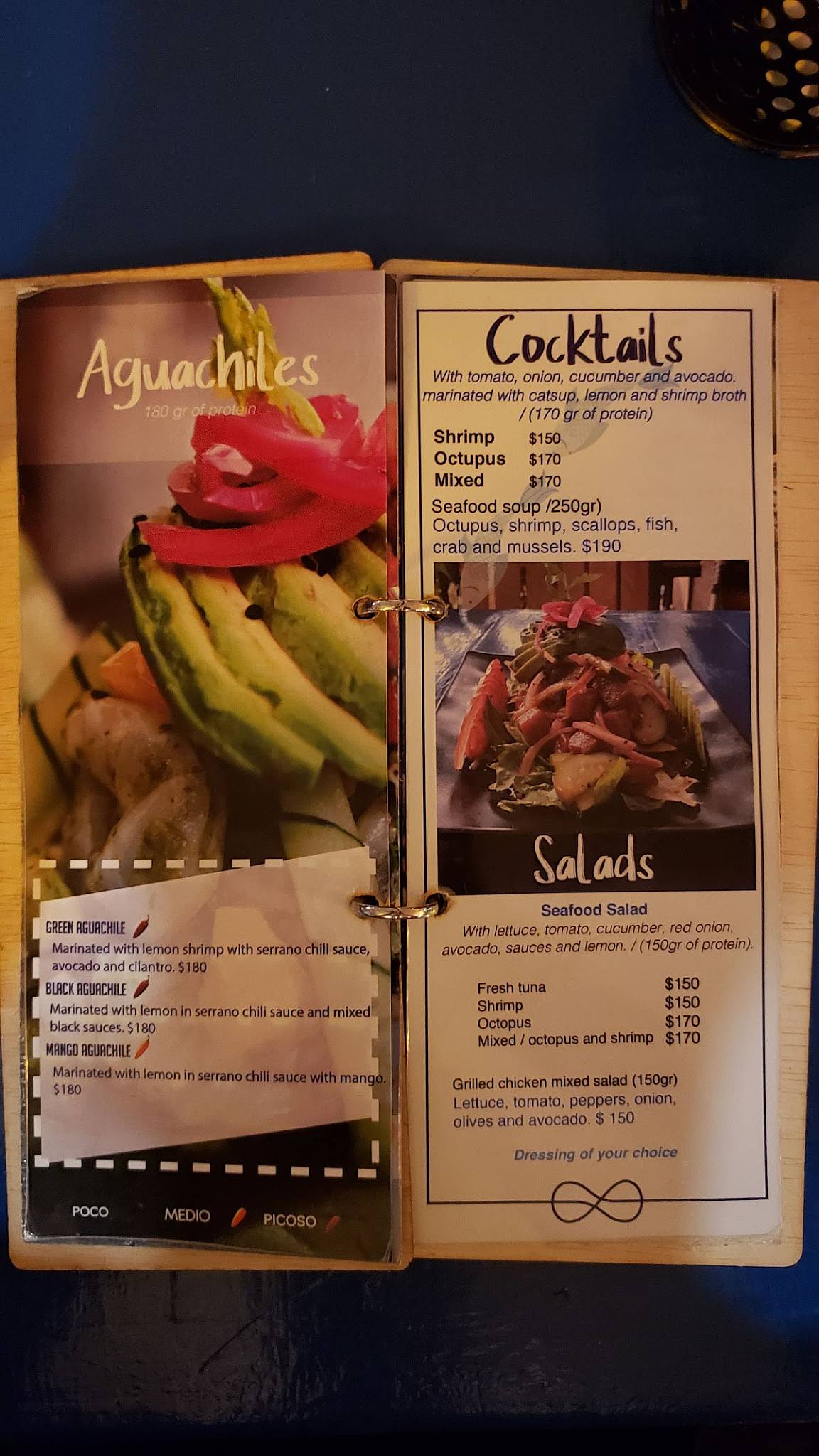 Menu at Tuna Azul Zona Romantica restaurant, Puerto Vallarta