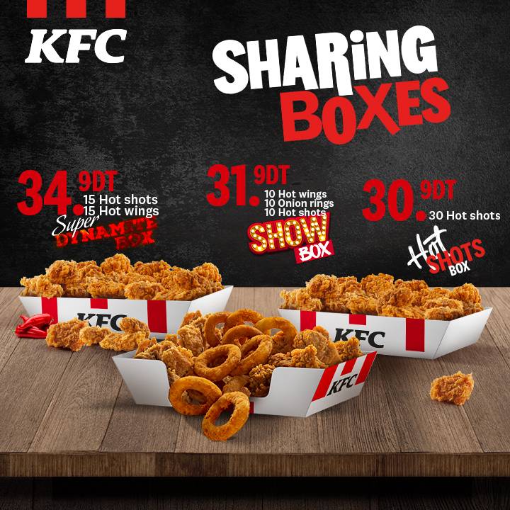Menu at KFC restaurant, Tunis, KFC LAC