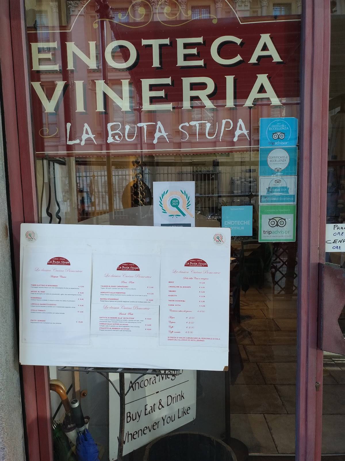 Menu da La Buta Stupa ristorante, Torino