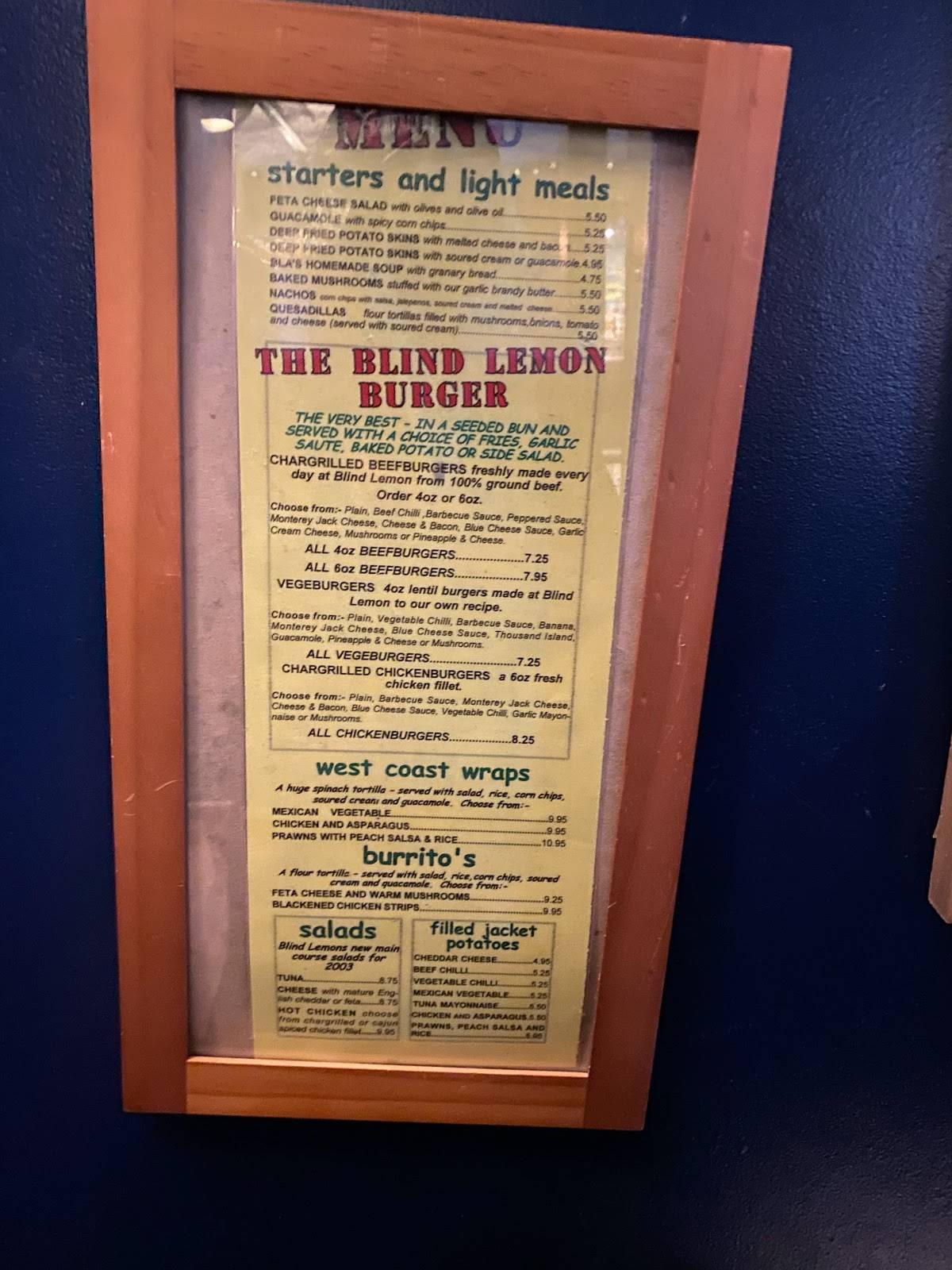 Menu at Twisted Lemon pub & bar, Brighton, 41 Middle St