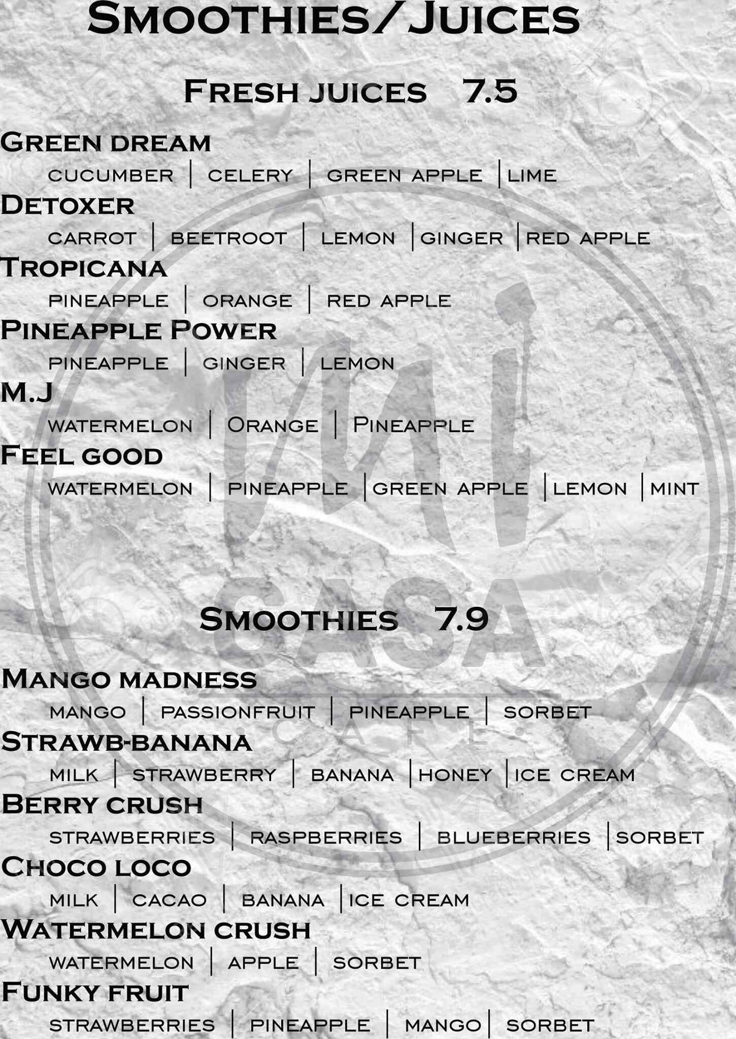 Menu at Mi Casa Café cafe, Underwood
