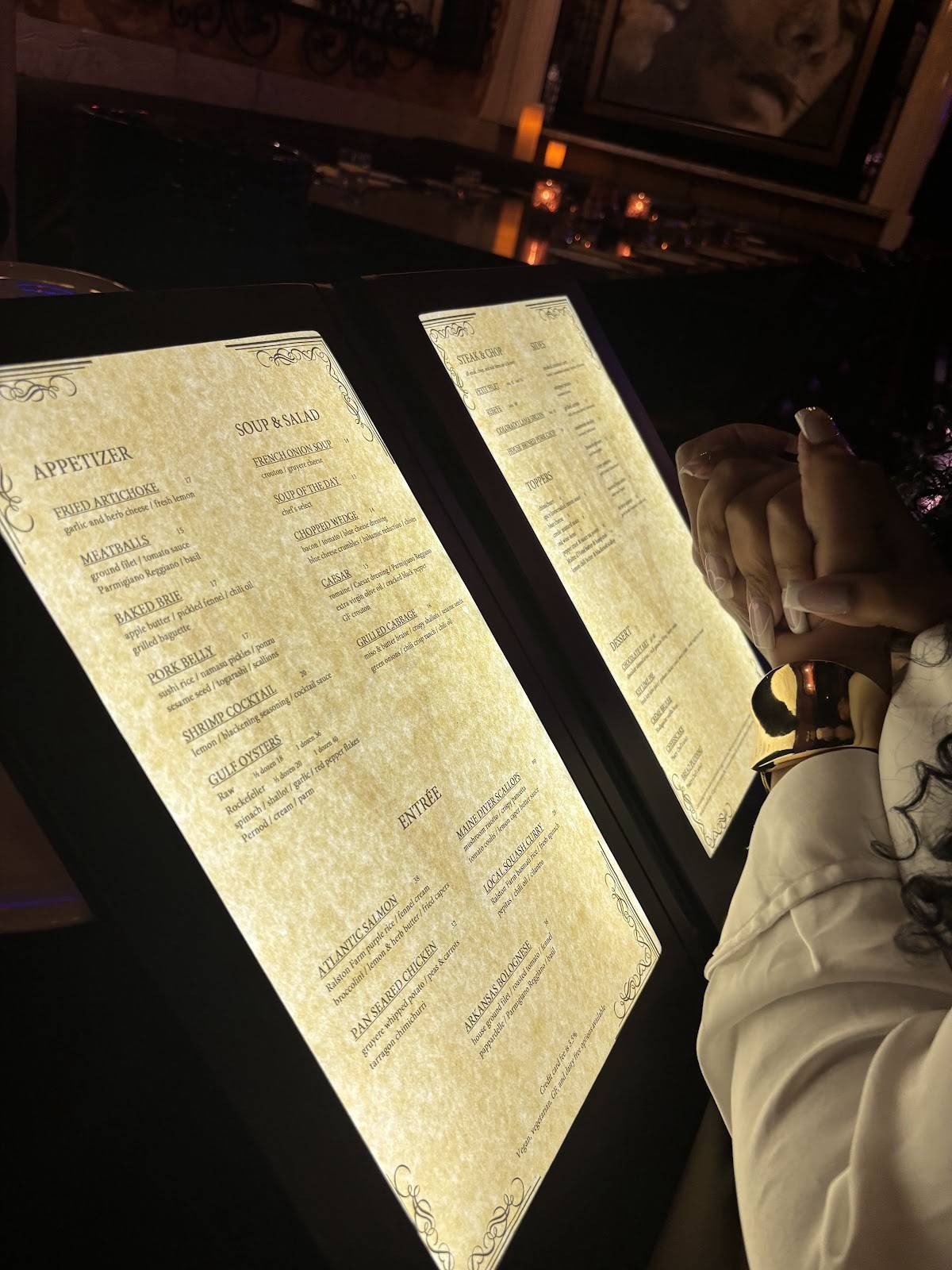 Menu at VAULT restaurant, Hot Springs, 723 Central Ave #100