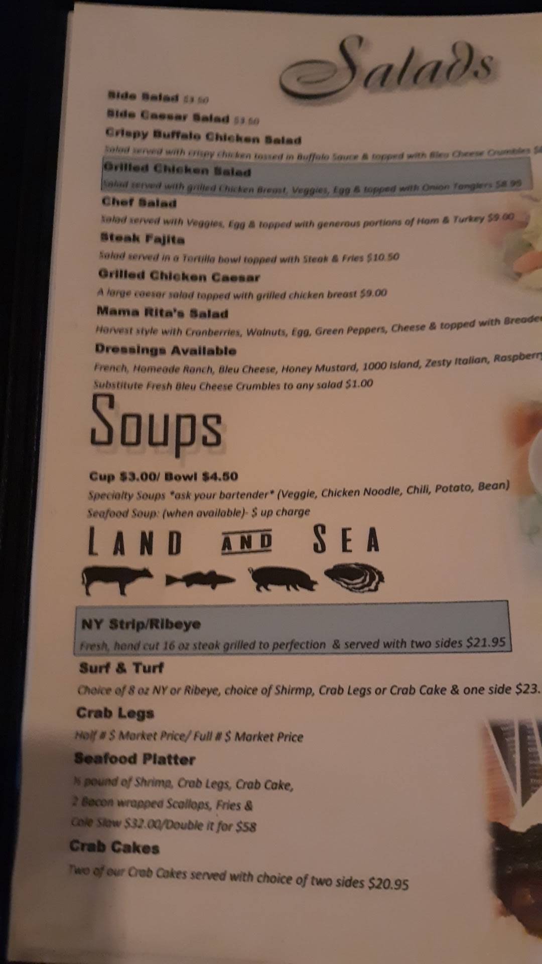 Menu at Ollie's Sports Bar & Grille/VIP Lounge, Martinsburg, 36 Veronica Dr