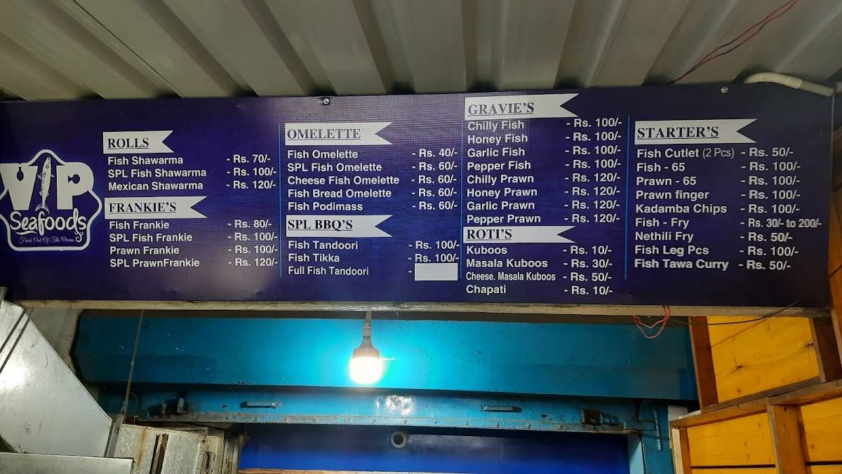 Menu at VIP Seafoods FISH SHAWARMA, Chennai