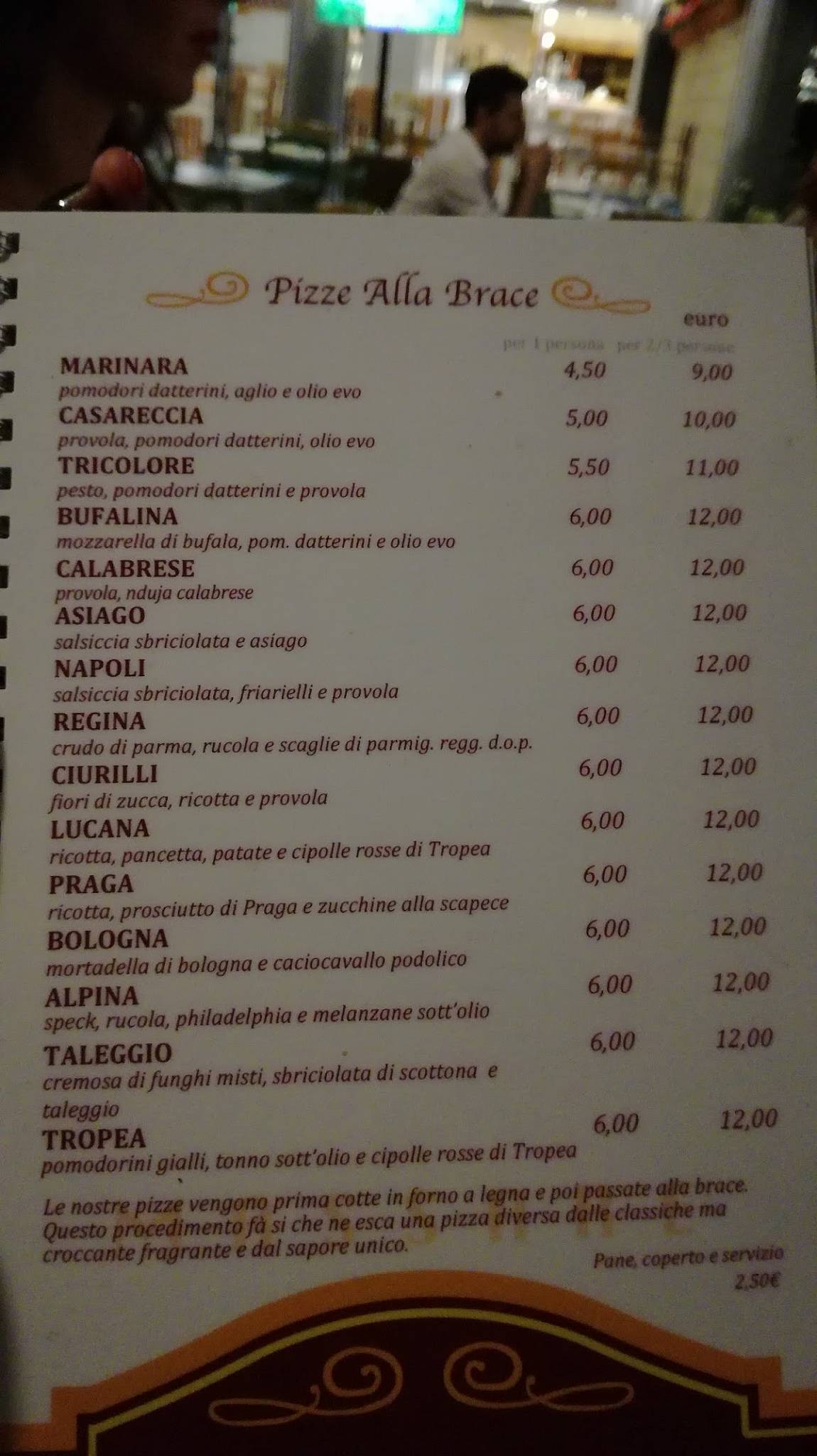 Carta de Vanilla Cafe, Baguio