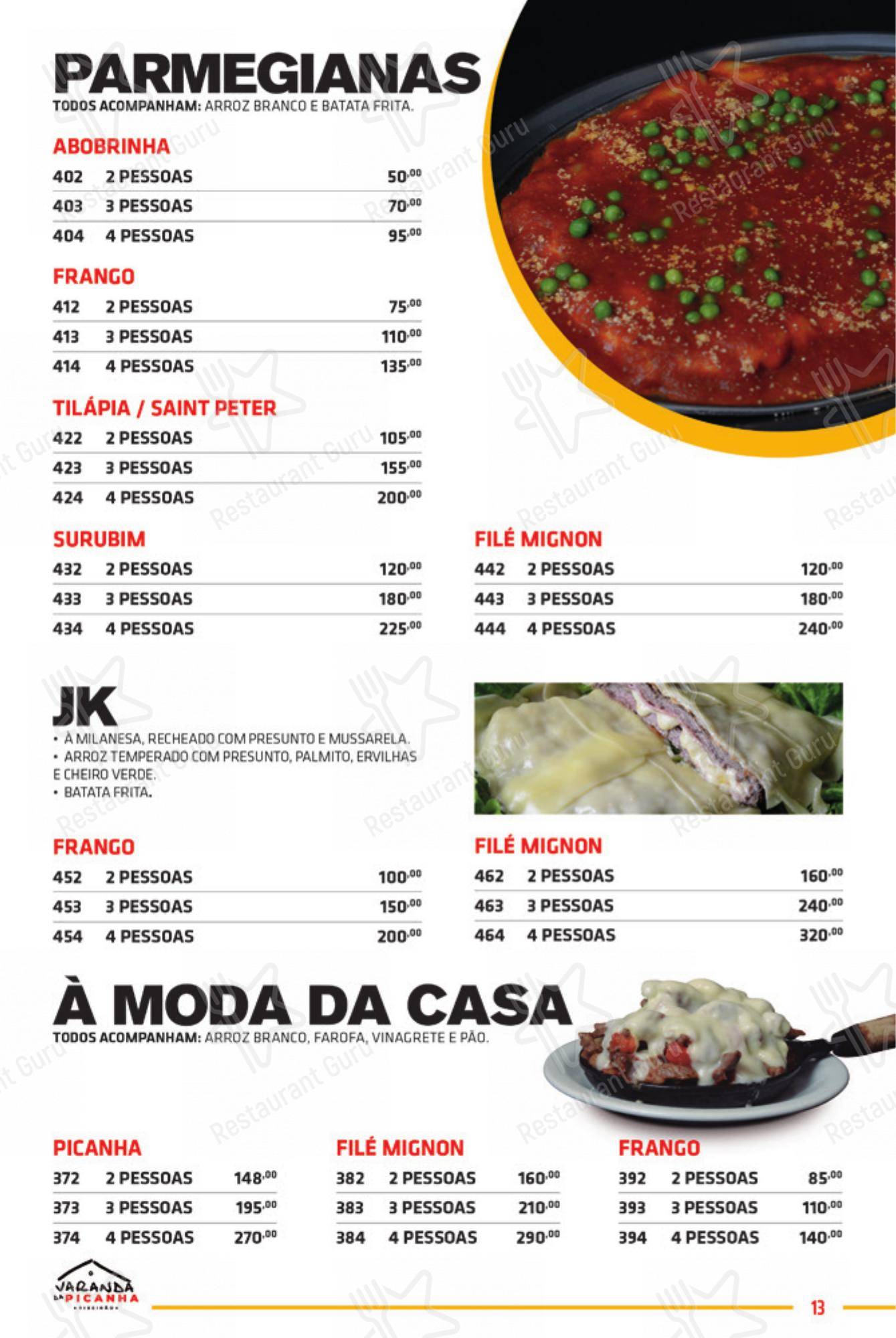 Menu em Varanda da Picanha restaurante, Ribeirão Preto