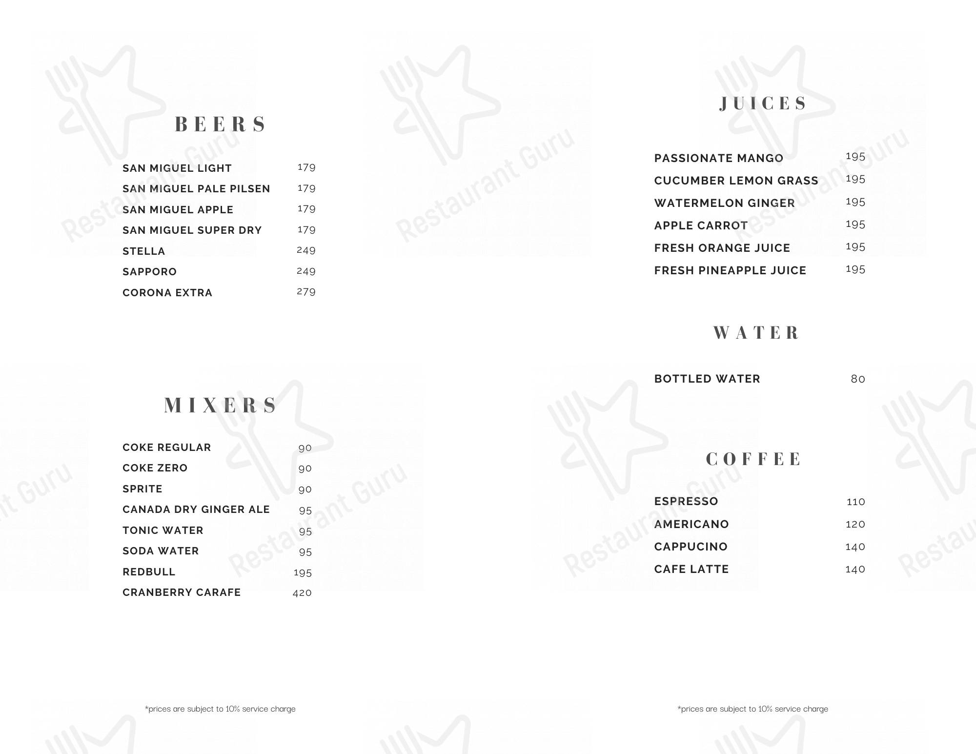 Menu at Verified Rooftop Bar & Lounge, Cebu City